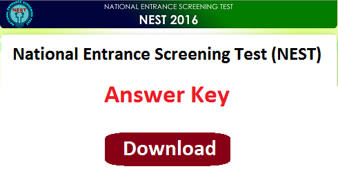 NISER NEST 2016 Answer Key | nestexam.in NEST Solutions 28 May Solutions